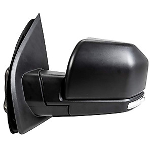 MOTOOS Towing Mirror Left Driver Side Replacement for 2015 2016 2017 2018 Ford F150 Power Heated Manual Telescoping LED Signal Light Rear View Tow Mirror