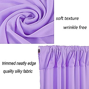Lavender Backdrop Curtain for Parties Wedding Wrinkle Free Light Purple Photo Curtains Backdrop Drapes Fabric Decoration for Baby Shower Photoshoot 5ft x 7ft,2 Panels
