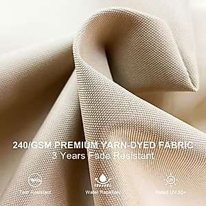 PURPLE LEAF 11 Feet Double Top Deluxe Square Patio Umbrella Offset Hanging Umbrella Outdoor Market Umbrella Garden Umbrella, Beige