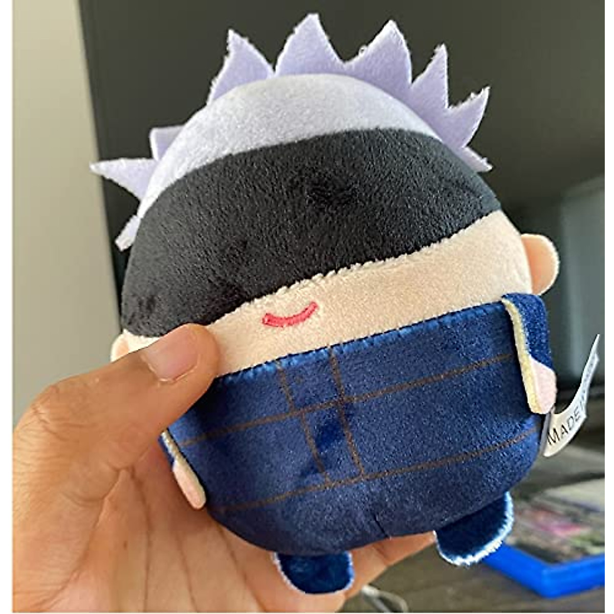 AMNPOLEN Anime Plush Doll Figures Gojo Satoru/Yuji Itadori Plushie Stuffed Toys Keychain Cosplay Props Gift for Fans (Gojo Satoru (A), 10cm/3.94inch)