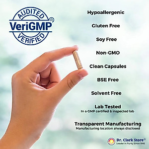 Dr. Clark Pancreatin 8X Enzyme Supplement 500mg | Several Digestive Aids Formulas Promotes Proteins, Fat | Carbohydrates Healthy Supports Optimal Digestion - 100 Gelatin Capsules