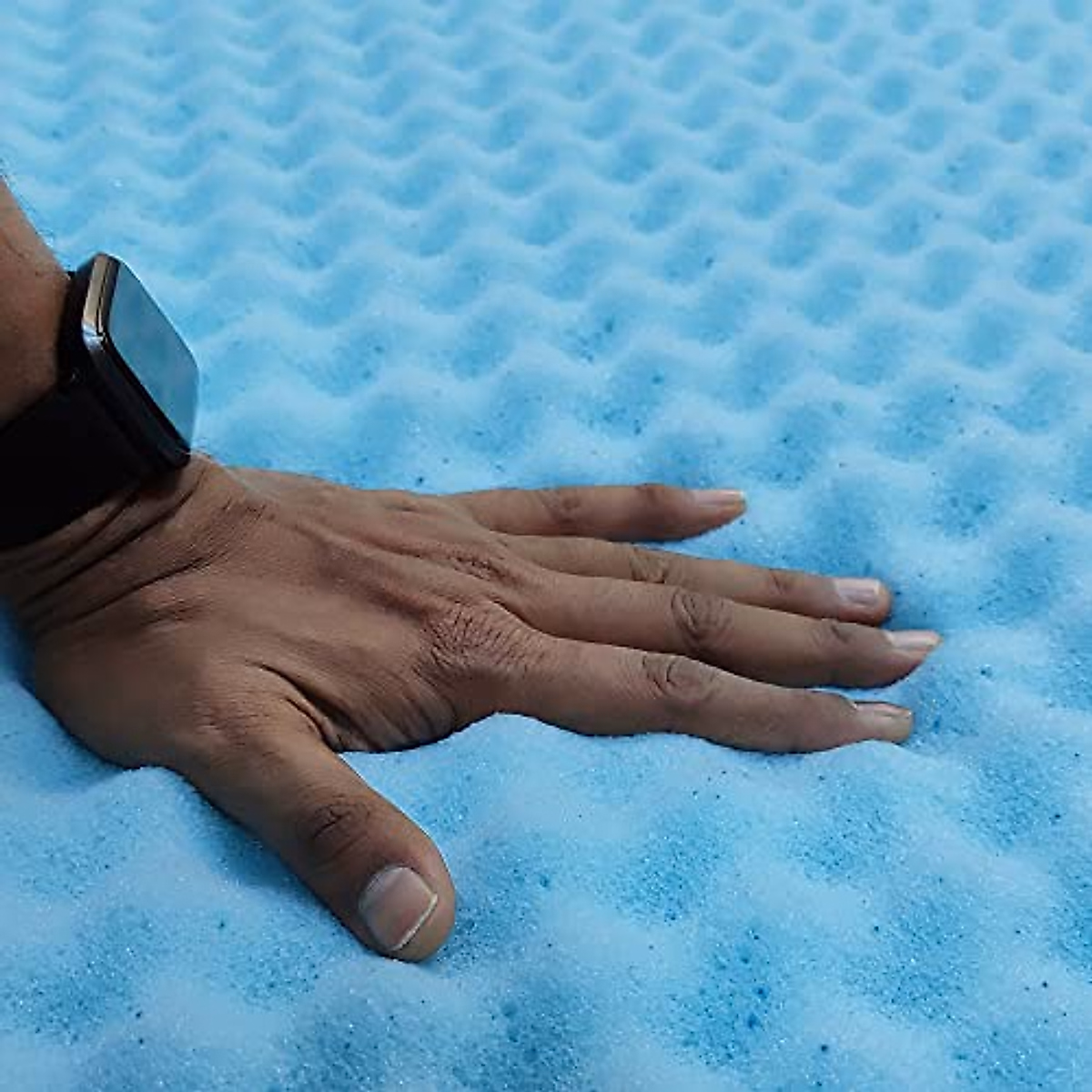 Spinal Solution 2-Inch High Density Foam Topper,Adds Comfort to Mattress, King Size, Blue