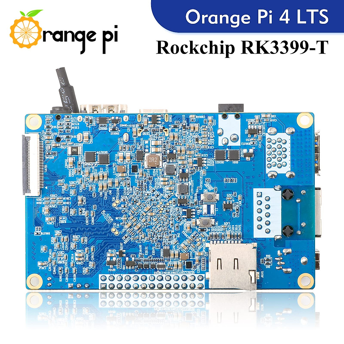 Orange Pi 4 LTS 3GB LPDDR4 Rockchip RK3399 Six Core ARMR 64 Bit with 16GB EMMC, Single Board Computer Run Android, Ubuntu, Debian OS (Pi 4 LTS 3GB +16GB EMMC)