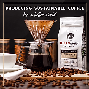 Minas Espresso – Benedito Espresso – Dark Roast Ground Coffee Single Origin Imported Brazilian Coffee – Direct Trade – 12oz Bag