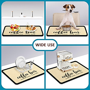FUMAX Coffee Mat, 16”x32” Large Coffee Maker Mat for Countertop, Absorbent & Hide Coffee Stains Coffee Bar Mat, Non-Slip Rubber Backed, Coffee Bar Accessories Fit Under Coffee Maker Machine