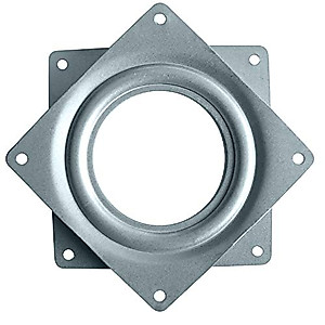 4 Pack 4 Inch Square Lazy Susan Turntable Bearings Hardware Small Rotating Bearing Plate with 150 Pound Capacity (Silver-4 Inch)