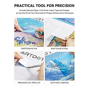 ARTDOT 200-Piece Double-Sided Non-Stick Release Paper for Diamond Art Kits, 15x10 cm Thickened Cover Replacement Paper as Diamond Painting Accessories and Tools