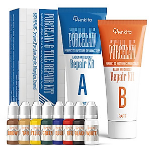 Ankita Ceramic Tile Repair Kit (Color Match), Porcelain Tile Chip Repair Kit with Super Strong Adhesion, Floor Tile Crack Repair Filler for Crack, Chips, Holes on Ceramic, Acrylic, Fiberglass, Enamel