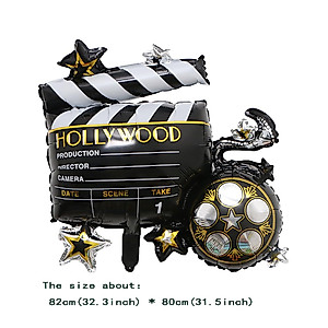 BoningNEW 2 Pcs Cine Camera Mylar Foil Balloons Movie Night Balloons for Birthday Party Wedding Baby Shower Photography Theme Party Hollywood-themed Party Carnival Theme Party Decorations Supplies