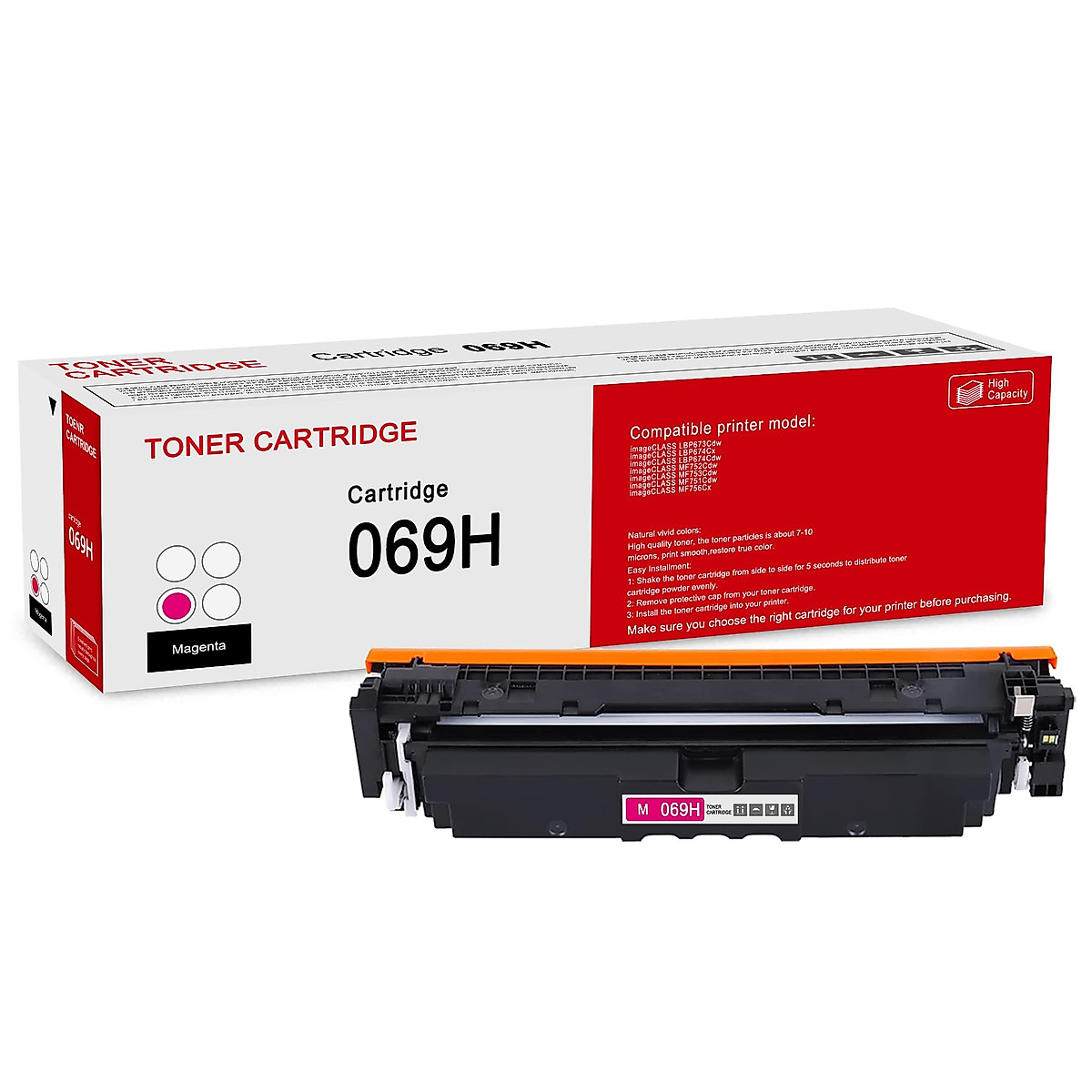1 Pack 069H 5096C001 Magenta Toner Cartridge 069H 5096C001 Compatible 5096C001 Replacement for Canon imageCLASS LBP673Cdw LBP674Cx LBP674Cdw MF752Cdw MF753Cdw MF751Cdw MF756Cx Printer