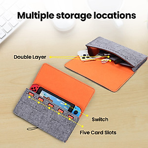 GFANSY Switch Carrying Case for Nintendo Switch OLED Model 2021 & Switch 2017, Hard Shell Portable Cover Storage Bag w/5 Game Card Slots for Nintendo Switch Console & Accessories