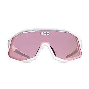 KOO Demos Sunglasses I Performance Eyewear for Road, MTB Cyclists & Cyclocross Sports - White L.Photochromic Pink
