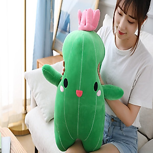 SZFJWJ Cactus Plush Stuffed Animal Cute Cartoon Cactus Pillow Soft Cactus plushie Dolls Toy Lovely Gift for KidsGiving for Birthday (Small(9.8 Inches))
