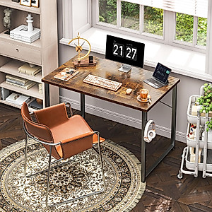 Coleshome 40 Inch Computer Desk, Modern Simple Style Desk for Home Office, Study Student Writing Desk, Vintage