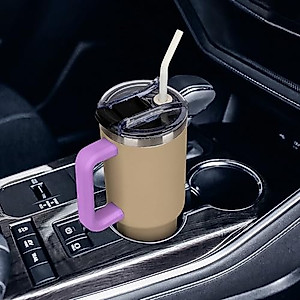 Plaid Moose Lumberjack Red Black 40 Oz Car Cup Stainless Steel Travel Mug Leak-Proof Insulated Tumbler with Handle Violet-style