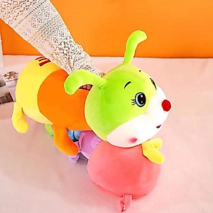 Multicolor Caterpillar Stuffed Animal Big Hugging Pillow Cute Plush Soft Pillow Doll,Giant Plush Toy,Gifts for Girl Boy Babies Birthday (27.5inch/70cm)