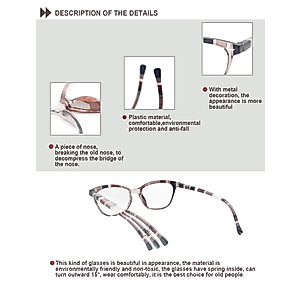 HEEYYOK Women Reading Glasses 4-Pack Colorful 2.00 Readers,Beautiful Pattern Cat Eye Glasses for Reading Lightweigth Flexible Spring Hinge Well Wear Look Younger