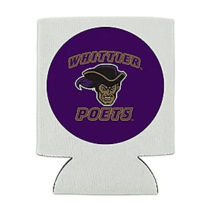 Whittier College Poets Logo Can Cooler - Drink Sleeve Hugger Collapsible Insulator - Beverage Insulated Holder