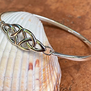 JewelryWeb - 925 Sterling Silver Celtic Knot Expandable Stackable Bangle Bracelet - Celtic Jewelry for Women - Itrish Jewelry - Claddagh Bangle Bracelet - St Patricks Day Gift for her