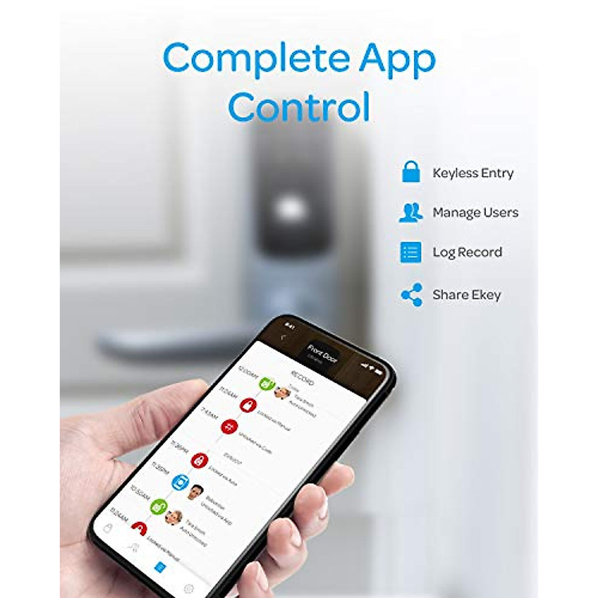 ULTRALOQ UL3 BT (2nd Gen) Smart Lock 5-in-1 Keyless Entry Electronic Door Handle, Satin Nickel