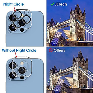 JETech Camera Lens Protector for iPhone 13 Pro Max 6.7-Inch and iPhone 13 Pro 6.1-Inch, 9H Tempered Glass, HD Clear, Anti-Scratch, Case Friendly, Does Not Affect Night Shots, 3-Pack