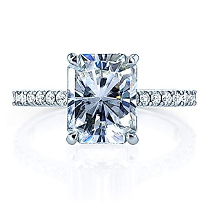 Kobelli Radiant-cut Moissanite Engagement Ring 3 1/10 CTW 14k White Gold (DEF/VS, GH/I), 6