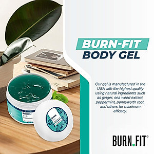 Body Gel – Anti Cellulite Cream by Burn Fit for Belly & Body, Belly Firming and Tightening Cream, Non-Sticky Cold & Hot Cream for Cellulite, Skin Firming Body Lotion for Smoother Skin - 8.5 Oz.