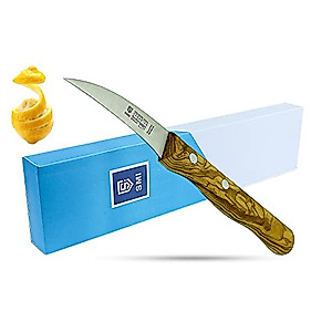 SMI - Peeling Knife Olive Wood Handle Paring Knife Fruit Knife Solingen Knife - Not Dishwasher Safe Made in Germany