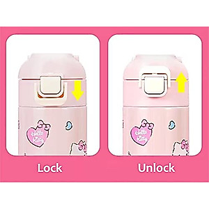 Hello Kitty Stainless Steel Insulated Water Bottle with Handle 500ml- Pink