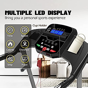 FYC Folding Treadmill for Small Apartment, Electric Motorized Running Machine for Gym Home Office, Fitness Workout Jogging Walking, Easily Install and Space Save