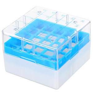 iplusmile Polycarbonate Freezer Boxes 25- grids Freezing Cryovial Storage Box Polycarbonate CryoBox Vial Rack Microcentrifuge Tube Box