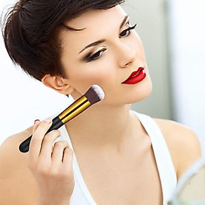 Blulu 2 Pack Self Tanner Brush Kabuki Foundation Brush Large Sunless Tanning Face Brush Easily Apply Self Tanner to Face and Blend Areas for Men Women (Round Head)