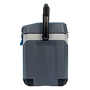Igloo BMX 25 Quart Cooler with Cool Riser Technology, Fish Ruler, and Tie-Down Points - 11.29 Pounds - Carbonite Gray and Blue