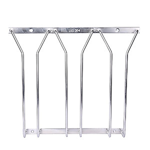 Dianoo 3 Row Wine Glass Rack Wire Hanging Rack Stainless Steel Stemware Rack Holder Under Cabinet 10.78 Inch