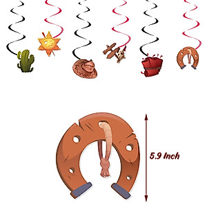 58 PCS Cowboy Birthday Party Decoration Western Cowboy Theme Birthday Decorations Cowboy Happy Birthday Banner Balloons Cake Cupcake Toppers Western Party Supplies Kit for Boys Western Theme Party