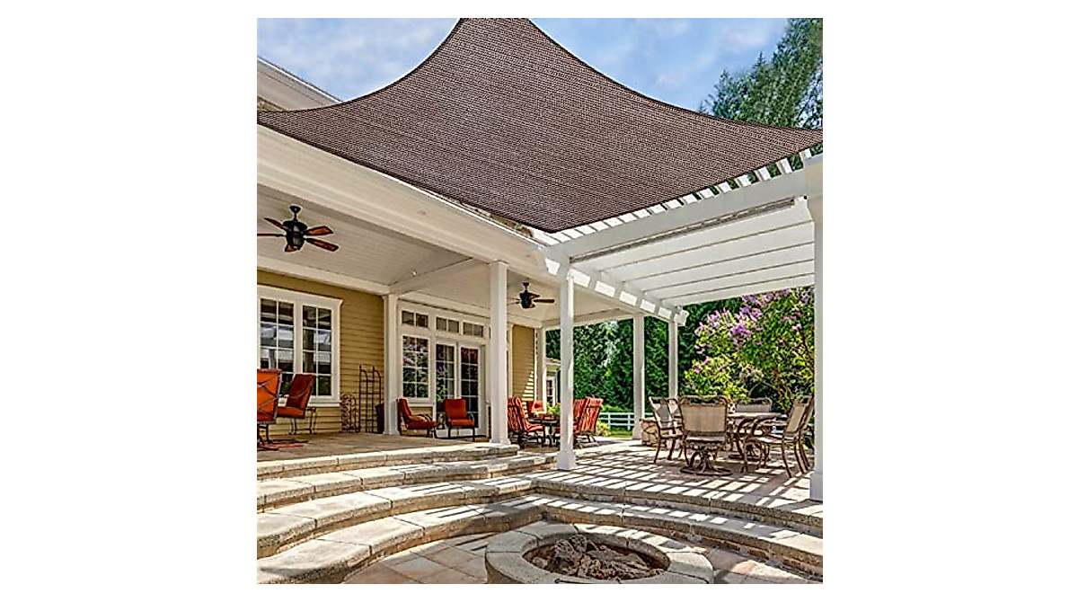 LOVE STORY 8x12 Brown Sun Shade Sail | UV Block Outdoor Canopy