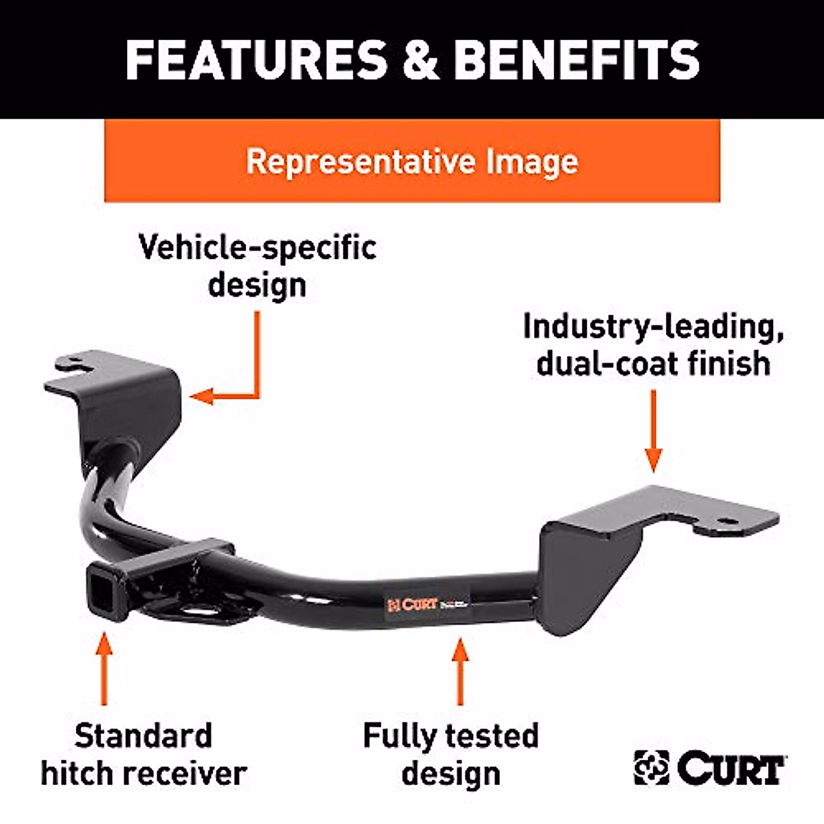 CURT 121083 Class 2 Trailer Hitch with Ball Mount, 1-1/4-Inch Receiver, Compatible with Select Toyota RAV4