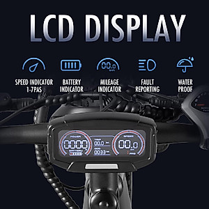 DYU Electric Bike for Adult Up to 80 Miles Long Range Mountain E-Bike, 750W 26" Fat Tire Electric Bicycle with Removable 48V 20Ah Battery, 7-Speed Dual Shock Absorber, 28mph Snow Bike