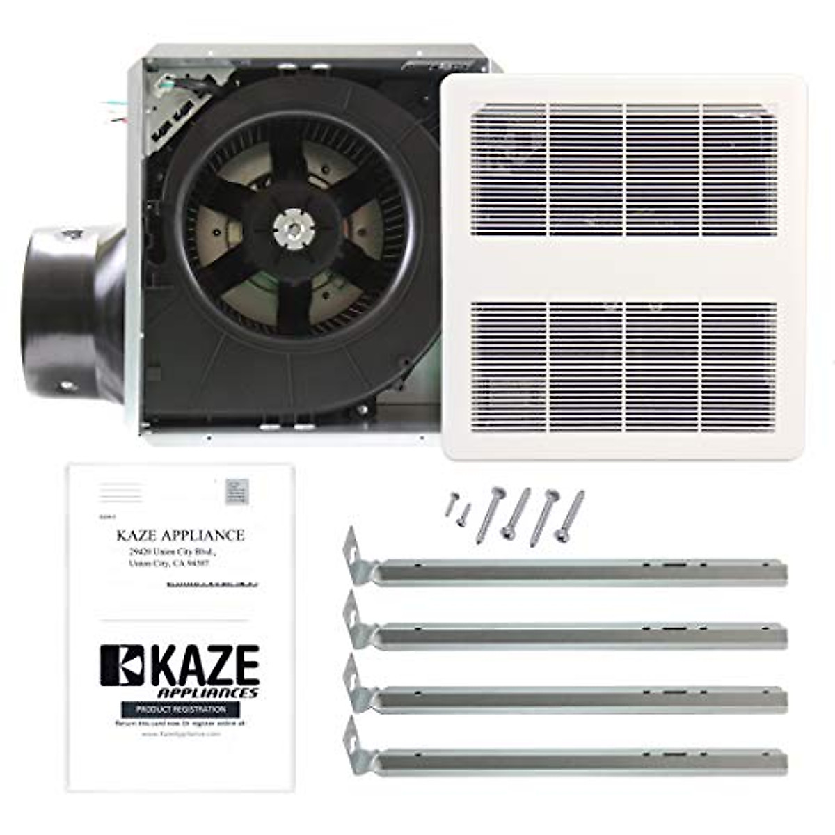 KAZE APPLIANCE SEP120 | 120 CFM | 0.3 Sone Ultra Quiet | Energy Star-Certified Energy-Saving Bathroom Exhaust Ventilation Fan