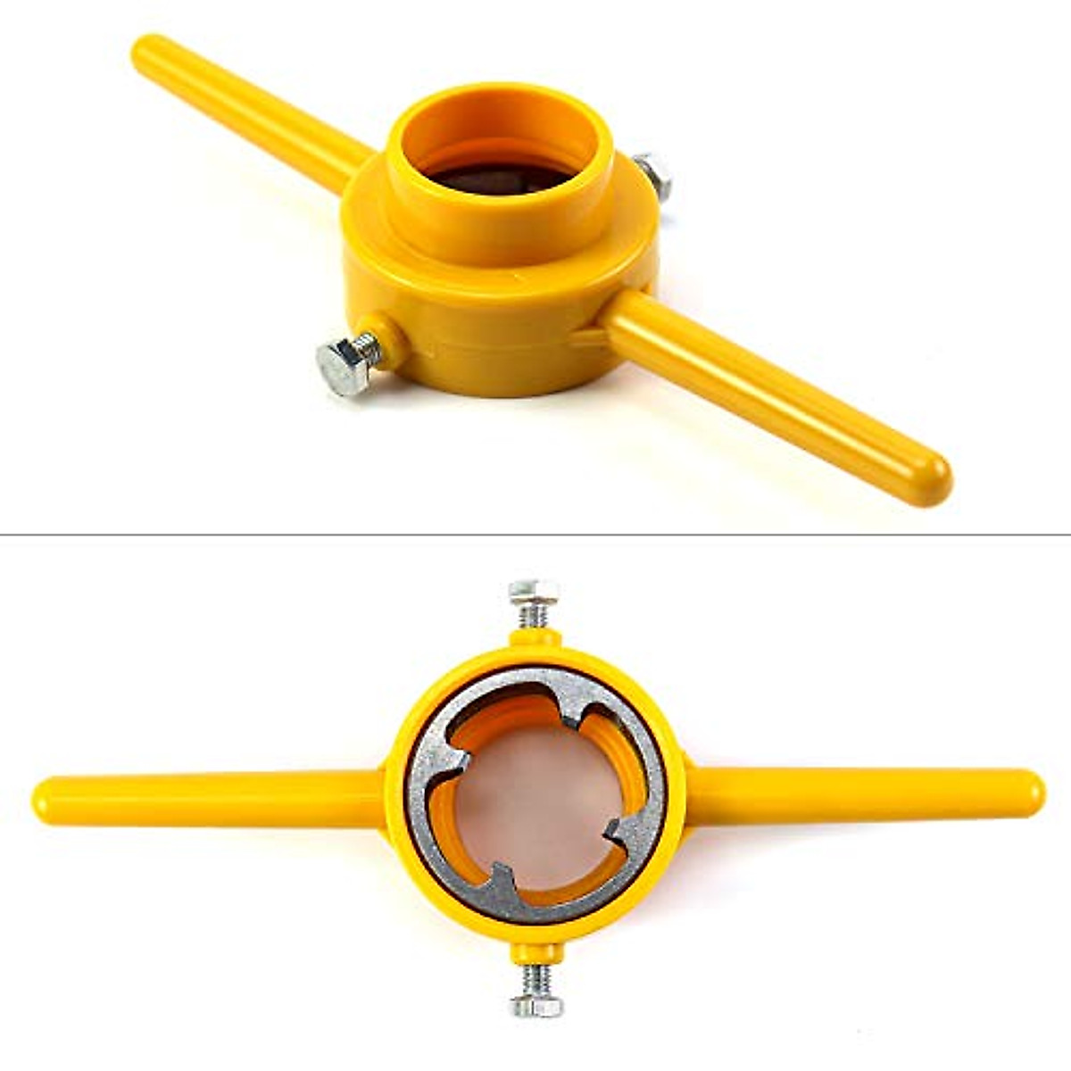 QWORK NPT Die Set, 6Pcs PVC Thread Maker Tool,Pipe Round Die Set, Pipe Threader Plumbing Tool, Three Maker Size: 1/2", 3/4", 1"