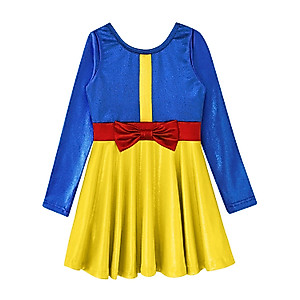 EQSJIU Girls Princess Costume Dress up Birthday Party Cosplay Halloween Outfits Dresses Bowknot 7-8 Years