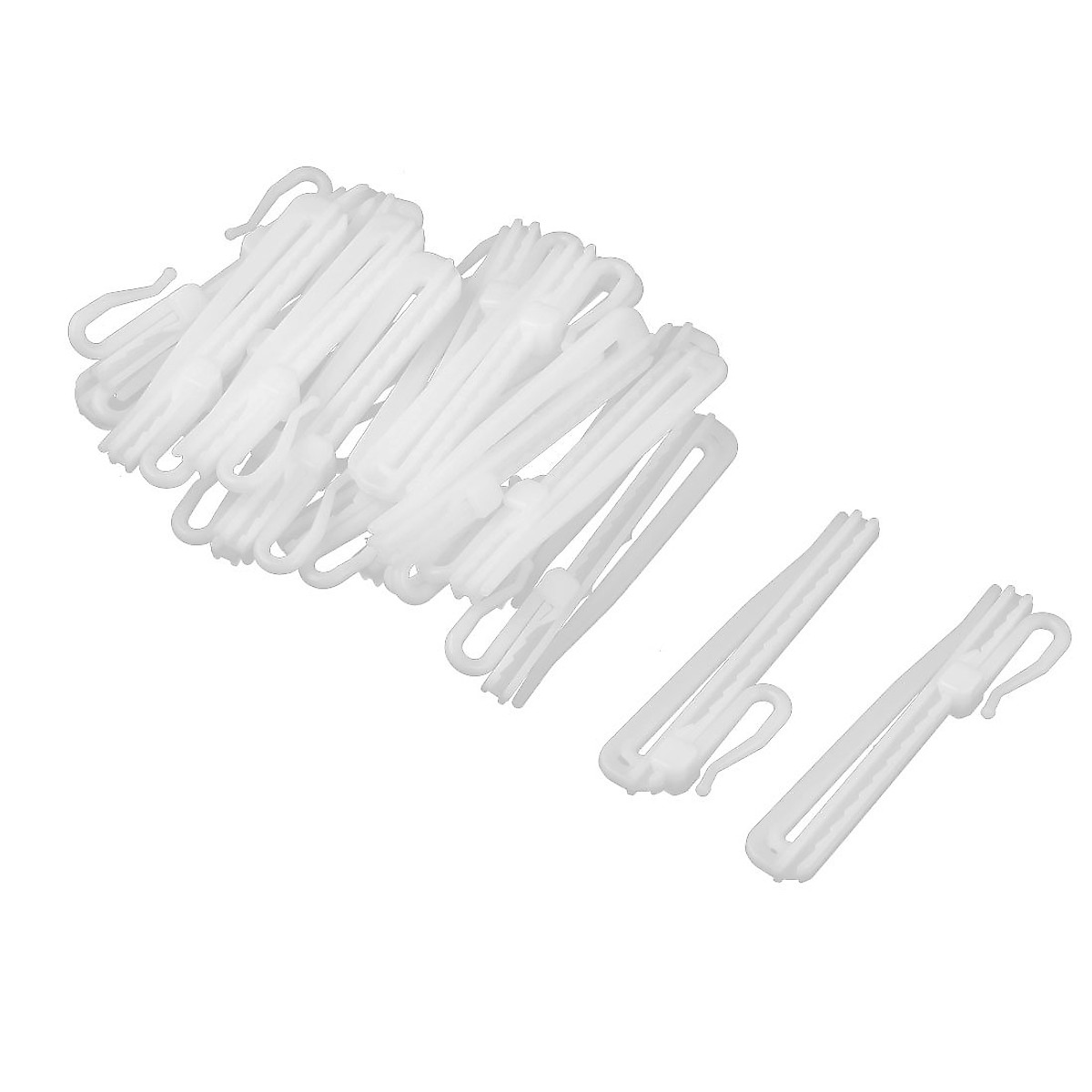 uxcell Home Adjustable Depth Pinch Pleat Locking Curtain Tape Clip Hooks 20pcs White