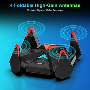 NEWFAST AX5400 WiFi 6 Adapter, USB 3.0 WiFi 6E Adapter for Gaming PC, 5400Mbps Tri-Band E-Sports Wireless Adapter for Desktop PC Laptop, Wireless Network Adapter WiFi Dongle Supports Windows 11/10