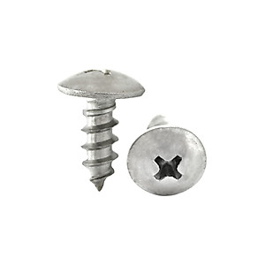 #10 x 1/2" Stainless Steel Sheet Metal Screws, 18-8 Marine Phillips Truss Head Screws, Self Tapping Screws for Metal and Wood, Pack of 25