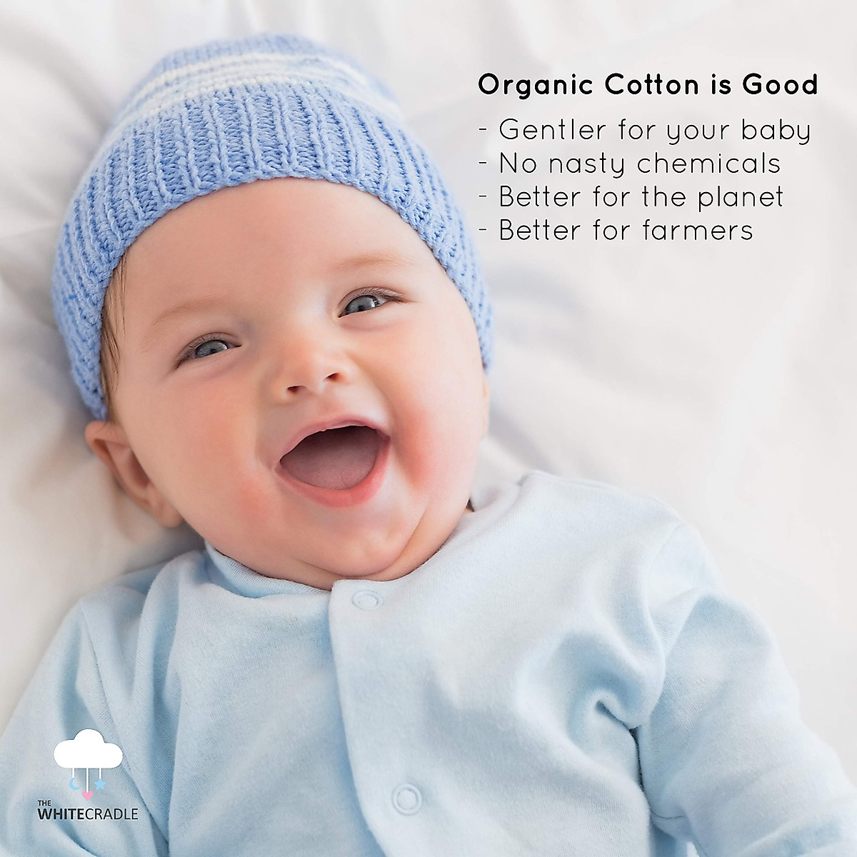 TWC Organic Muslin Swaddle Blankets for Baby | Cotton Double Layer Cloth - Super Soft, Absorbent | Large 44"x44" | Pack of 3 - Blue 3 Design