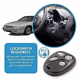 Keyless2Go Replacement for New Keyless Entry 4 Button Remote Car Key Fob for Select DeVille Eldorado Seville That Use FCC ID KOBUT1BT 25656444 25656445 (2 Pack)