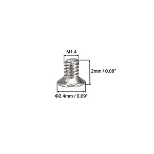 uxcell M1.4 x 2mm Phillips Screw Fastener Silver Tone for Laptop PC TV Fan Switch 150pcs