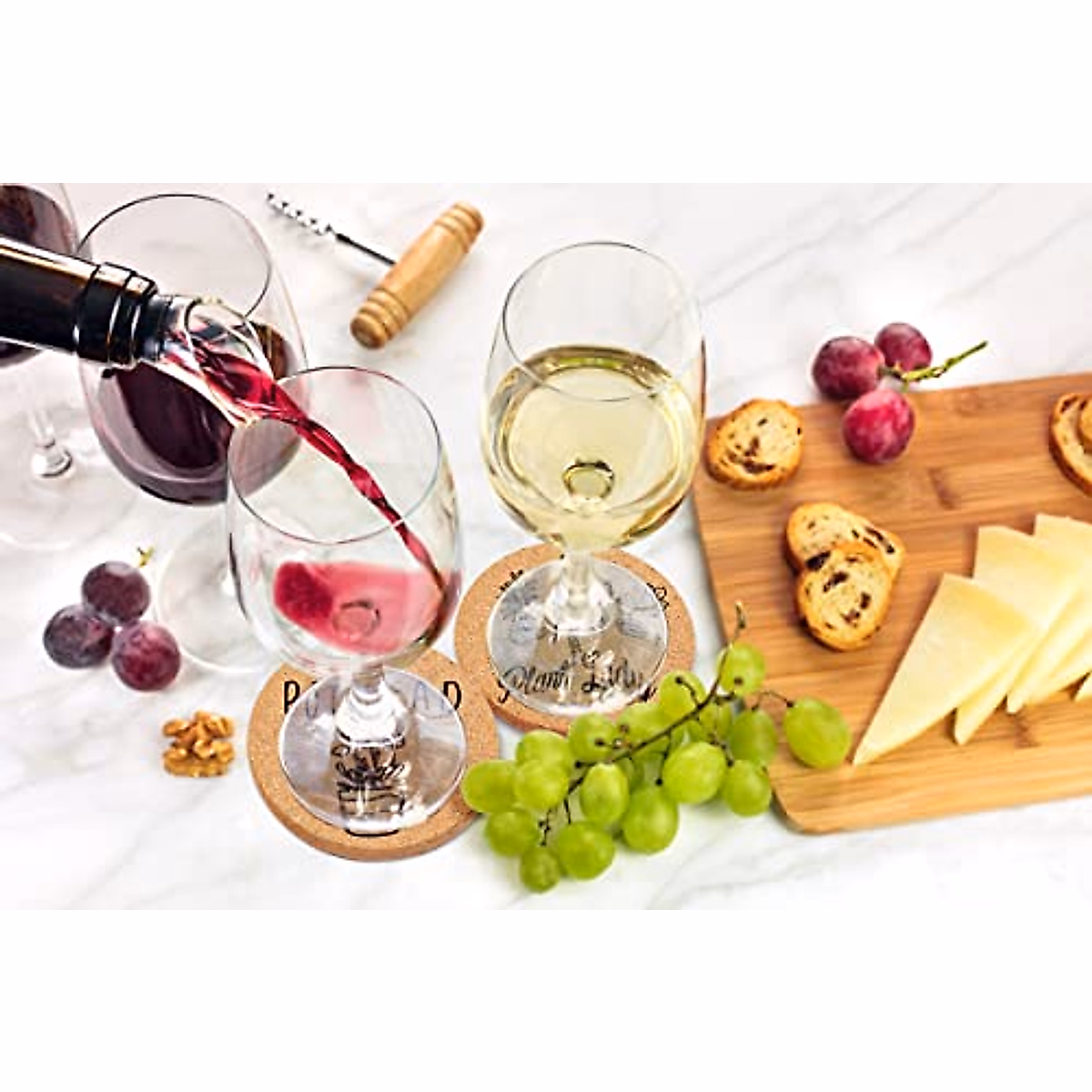 Homento Funny Plant Coasters for Drinks Absorbent with Holder-Plant Gifts for Plant Lovers Women,Funny Succulent Gifts for Gardeners,Crazy Plant Lady Gift,Plant Cork Coasters with Cork Base,Set of 6