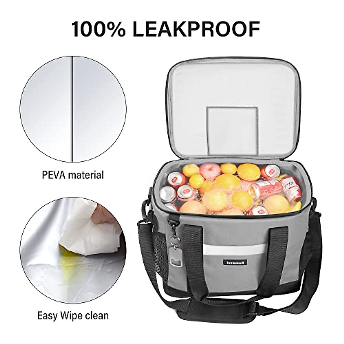 Famassi Cooler Bag 30/60 Cans, Collapsible Soft Cooler Insulated Leak Proof, Travel Cooler for Camping, Beach, Picnic, BBQ, Shopping, with Bottle Opener & Removable Shoulder Strap
