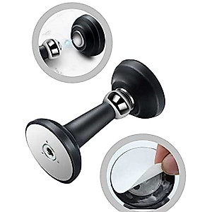 BPHome Magnetic Door Stop, Self-Adhesive Door Holder, Decorative Matte Black Door Stopper, Noise Reduction Silicone Made, Easy Install No Drilling, Magnet Door Stop Wall Protector, Wall-Floor Mount
